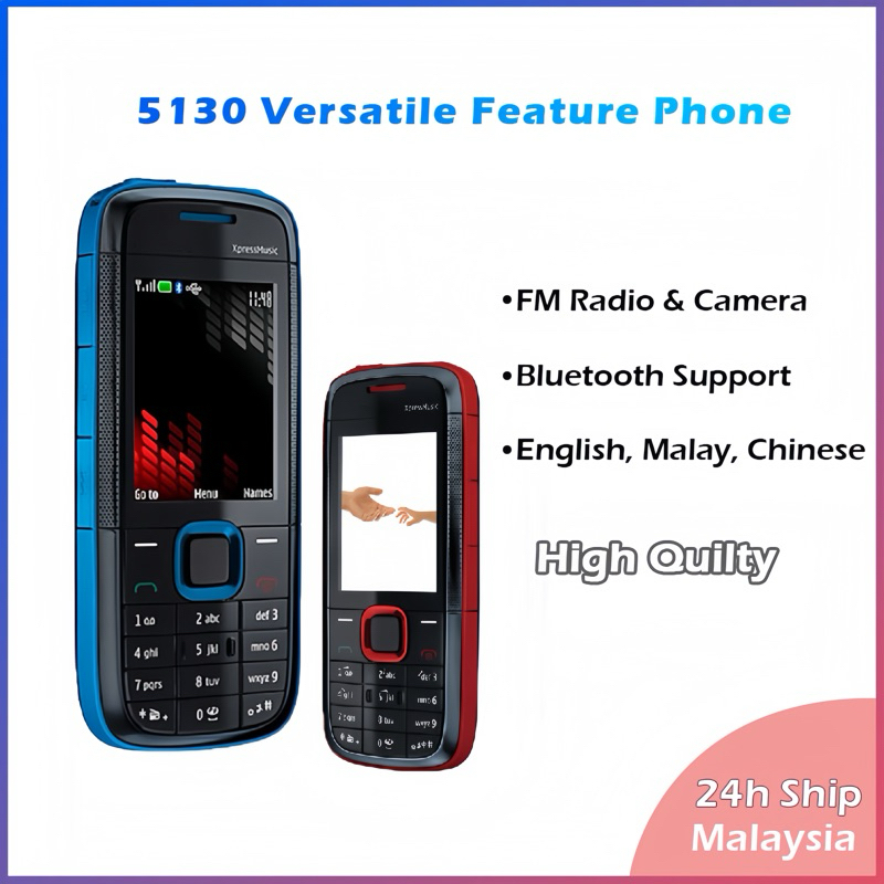 Original 5130 Keypad Mobile Phone Single SIM Basic Handphone for ...