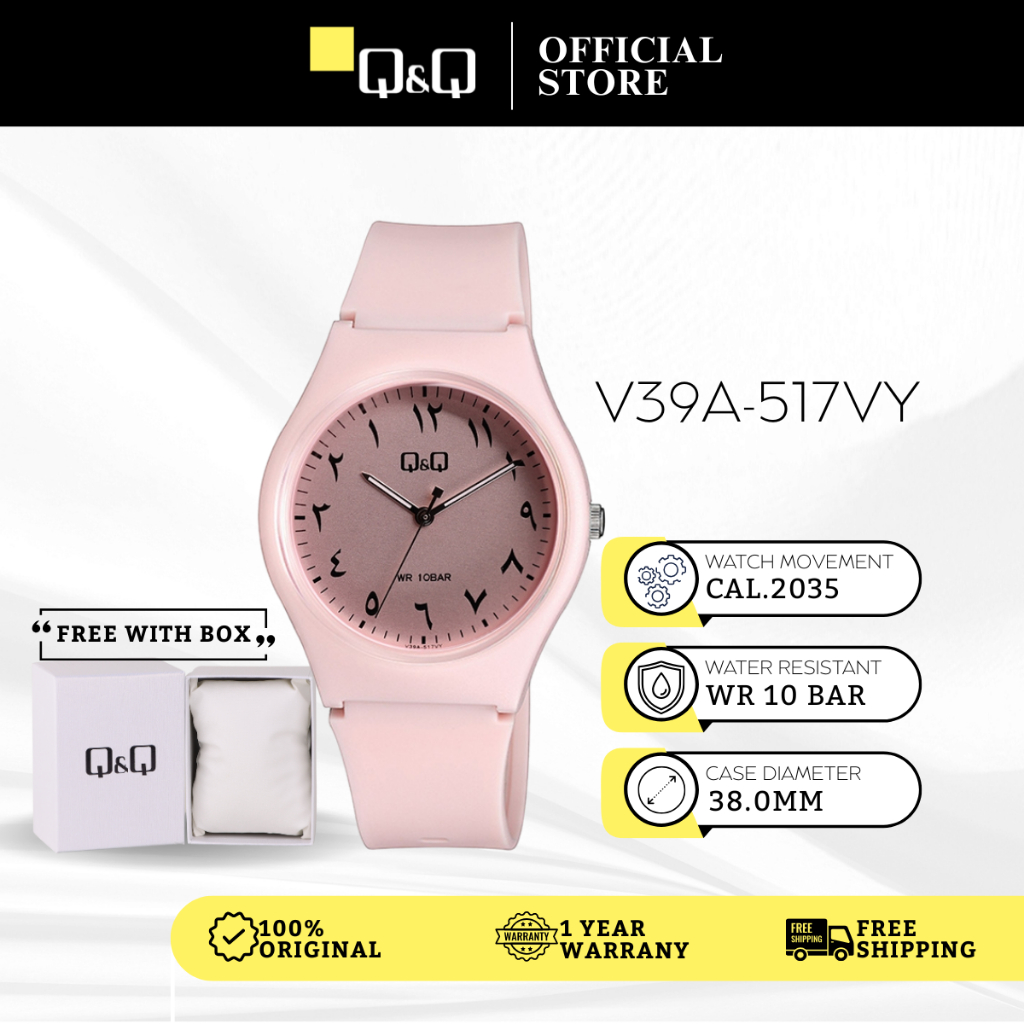 Q&Q Japan by Citizen Jam Tawaf Anti-Clockwise Arabic Dial Jam Tangan Uniseks Unisex Rubber ...