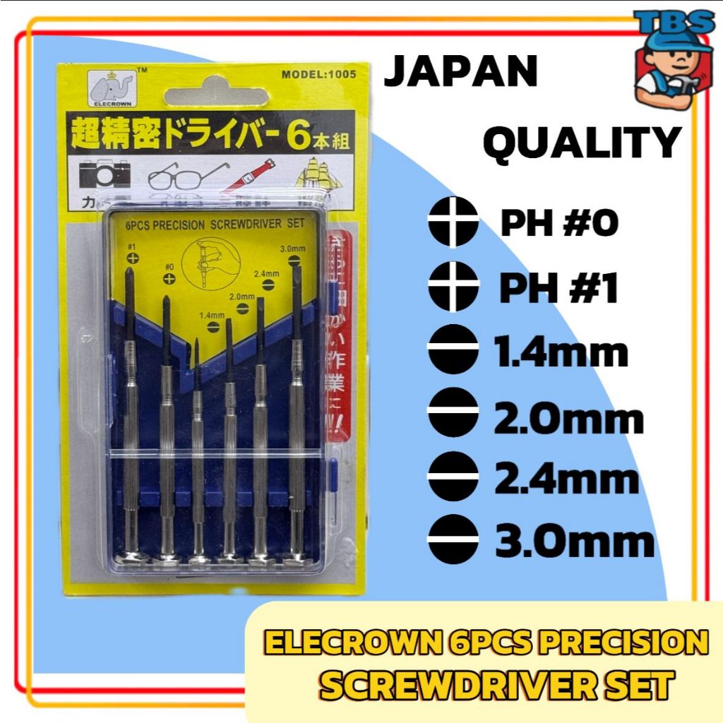 📦Ready Stock📦 ELECROWN JAPAN GRADE 6PCS PRECISION SCREW DRIVER SET ...