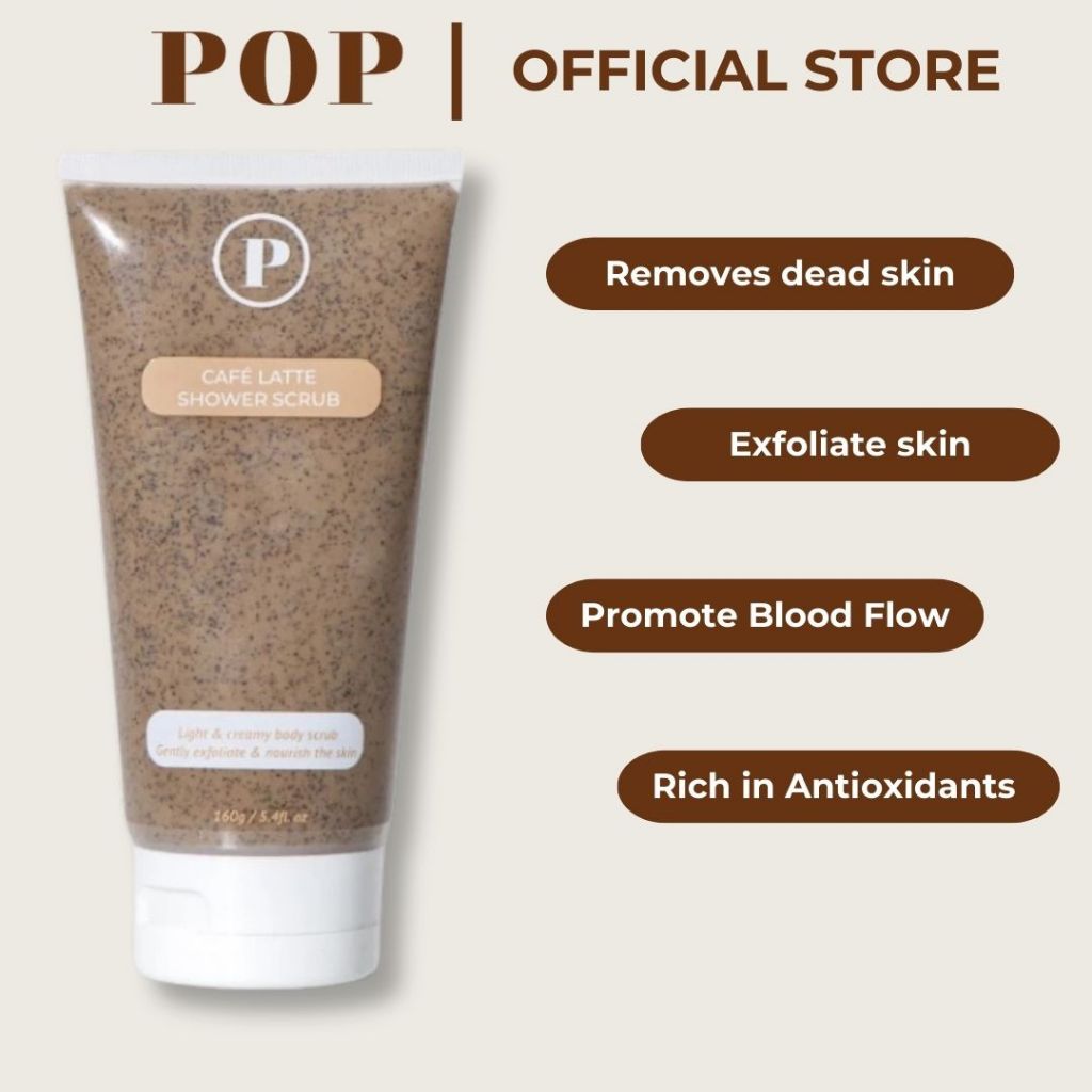 POP Cafe Latte Shower Scrub | Exfoliate, Promote bood flow, Rich in ...