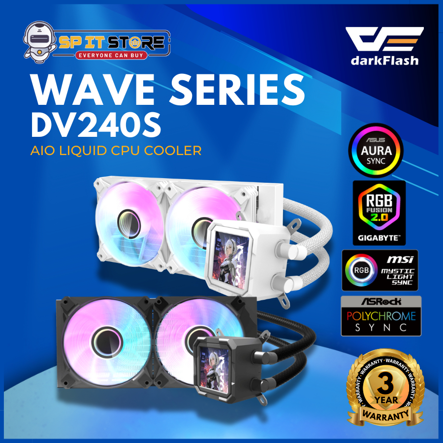 DARKFLASH WAVE SERIES DV240S ARGB AIO CPU LIQUID COOLER | Shopee Malaysia