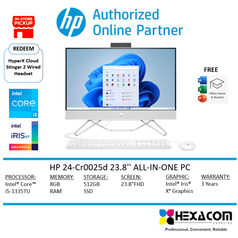 HP All-In-One With Keyboard & Mouse (i5-1335U/8GB/512GB) 24-CR0025D ...