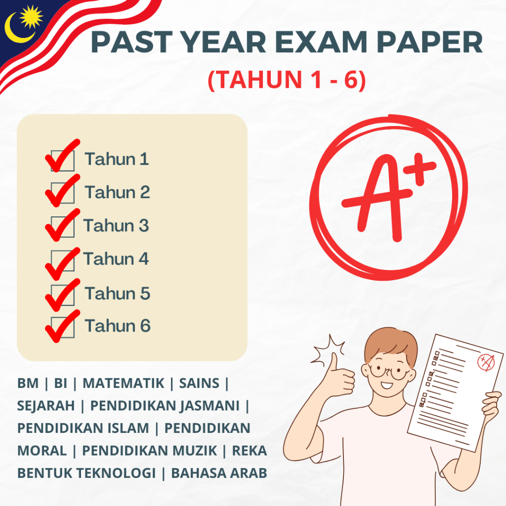 REAL PAST YEAR EXAM PAPERS for SK |Complete Set for Years 1 - 6 ...