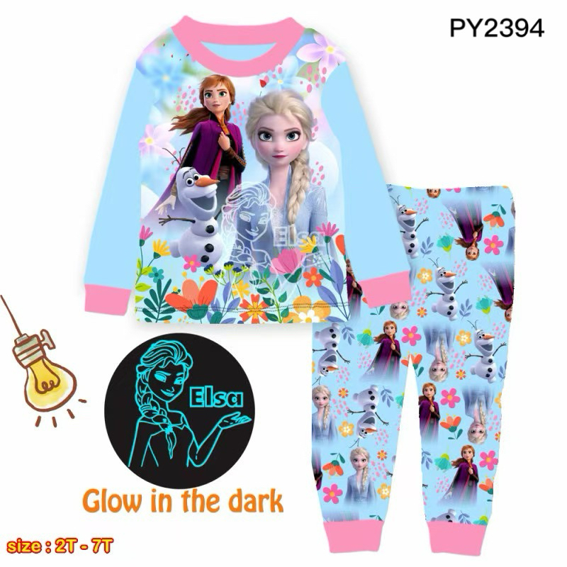 Frozen Elsa Design Long Sleeved Pyjamas 3-14y | Shopee Malaysia