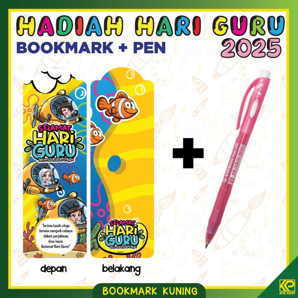 Hadiah Hari Guru set Bookmark + Pen Merah, Hadiah Set Hari Guru 2025, Hadiah Hari Guru Bajet ...