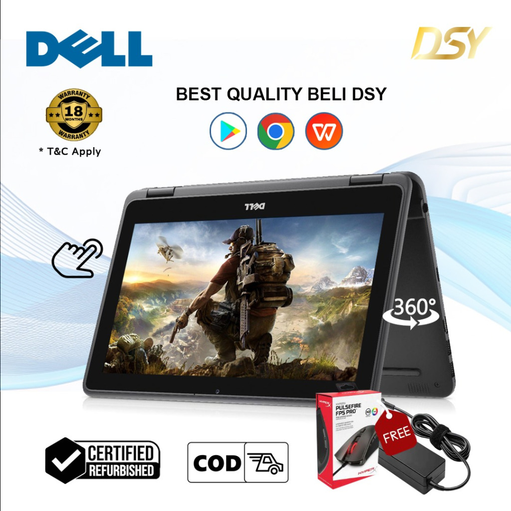 (WARRANTY 18 MONTH) Dell 2 IN 1 TABLET | FLIP 360 l TOUCHSCREEN l 4GB ...