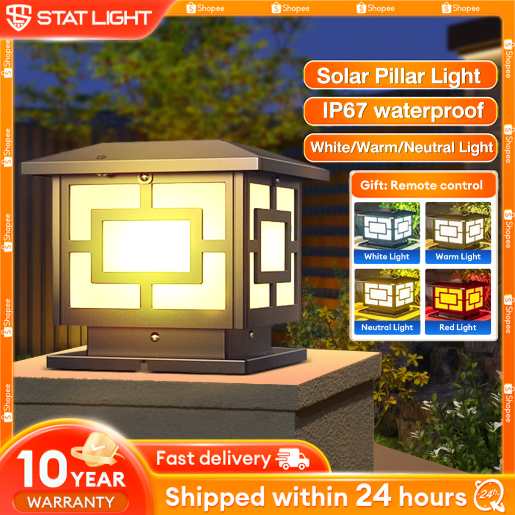 Lampu pagar solar Garden light Outdoor Waterproof 3 Colors Solar fence ...