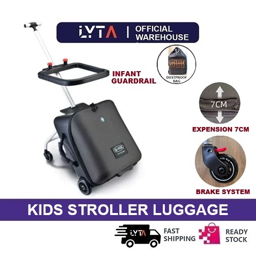 QBOX Children Travel Luggage Trolley 遛娃旅行箱儿童可坐拉杆箱 | Shopee Malaysia