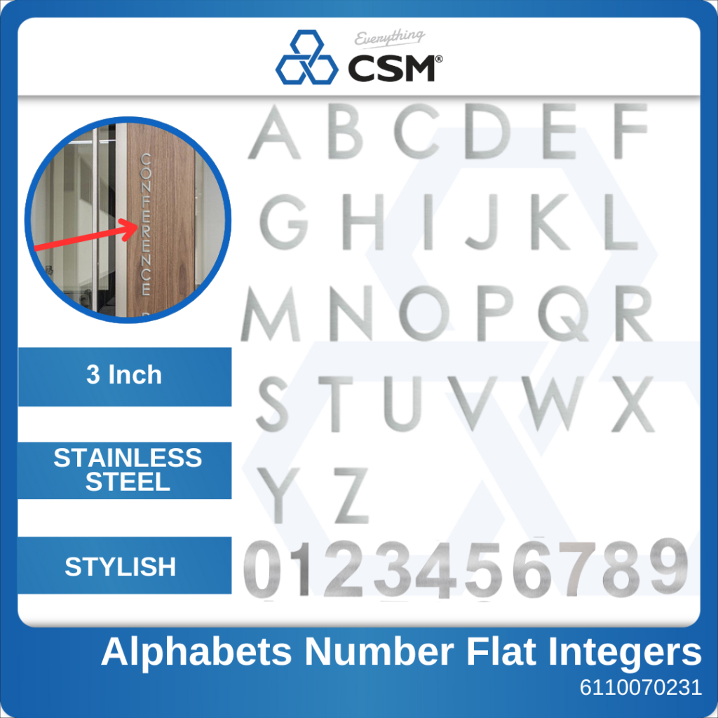 Alphabet Letter Digital Number (A-Z) (0-9) Door Number Plate Emblem Car ...