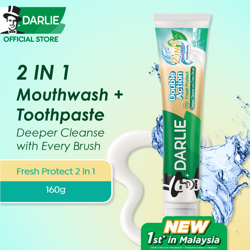 DARLIE Double Action Fresh Protect 2In1 Mouthwash + Toothpaste 160g | Shopee Malaysia