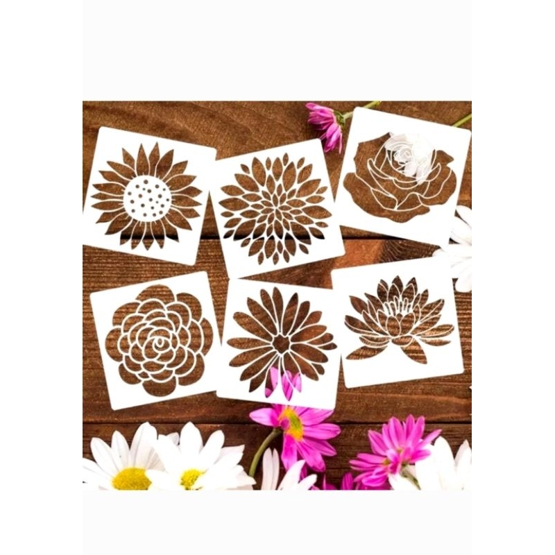 T52. (25DESIGNS) VARIOUS FLOWERS TEMPLATE STENCIL DRAWING | Shopee Malaysia