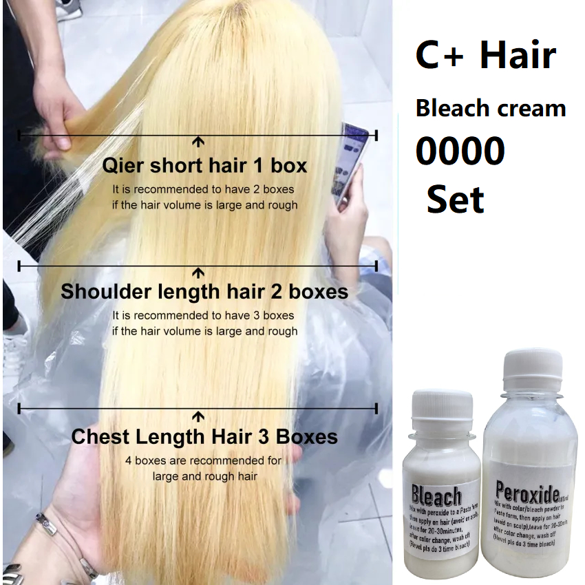 (Free peroxide) C+ Hair Bleach & Blonde Hair&Bleach Cream Peroxide ...