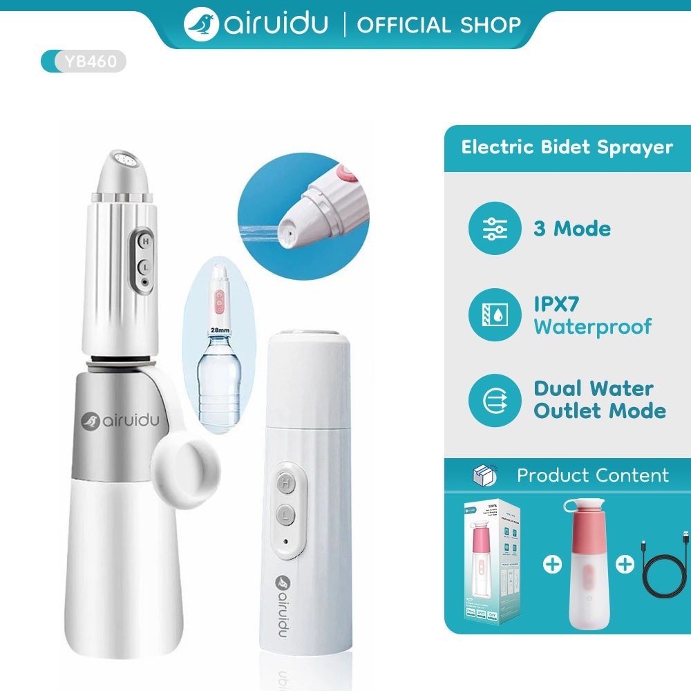 Airuidu Electric Portable Bidet Spray Set Hand Held 270ML Travel bidet ...