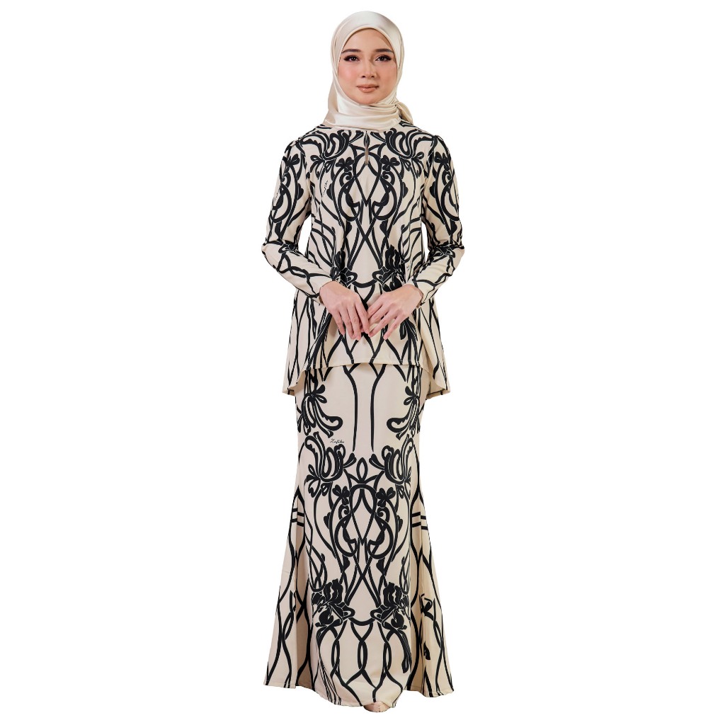 Aria Kurung - Cream By Zefiks | Shopee Malaysia