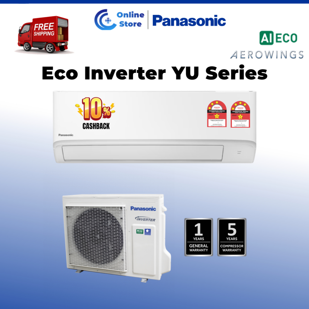 PANASONIC 1HP - 3HP ECO INVERTER R32 YU-AKH YU SERIES YU9AKH YU12AKH YU18AKH CS-YU9AKH CS ...