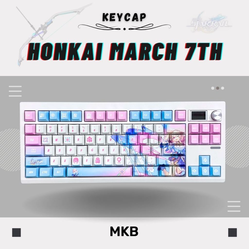 MKB Honkai Star Rail March 7th Anime PBT Cherry Profile Keycap Set for ...