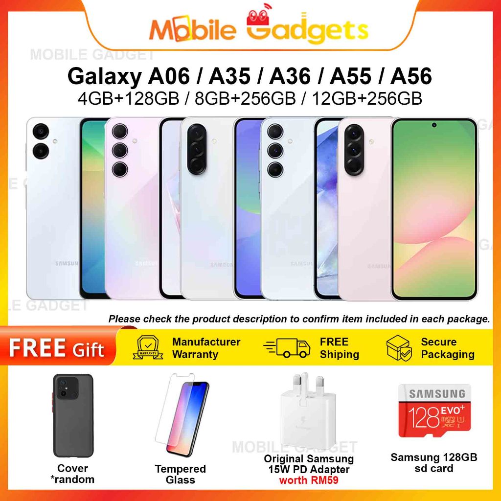 Samsung Galaxy A06 4G / A35 5G / A36 5G / A55 5G / A56 5G | Original New Set | 1 Year Warranty ...