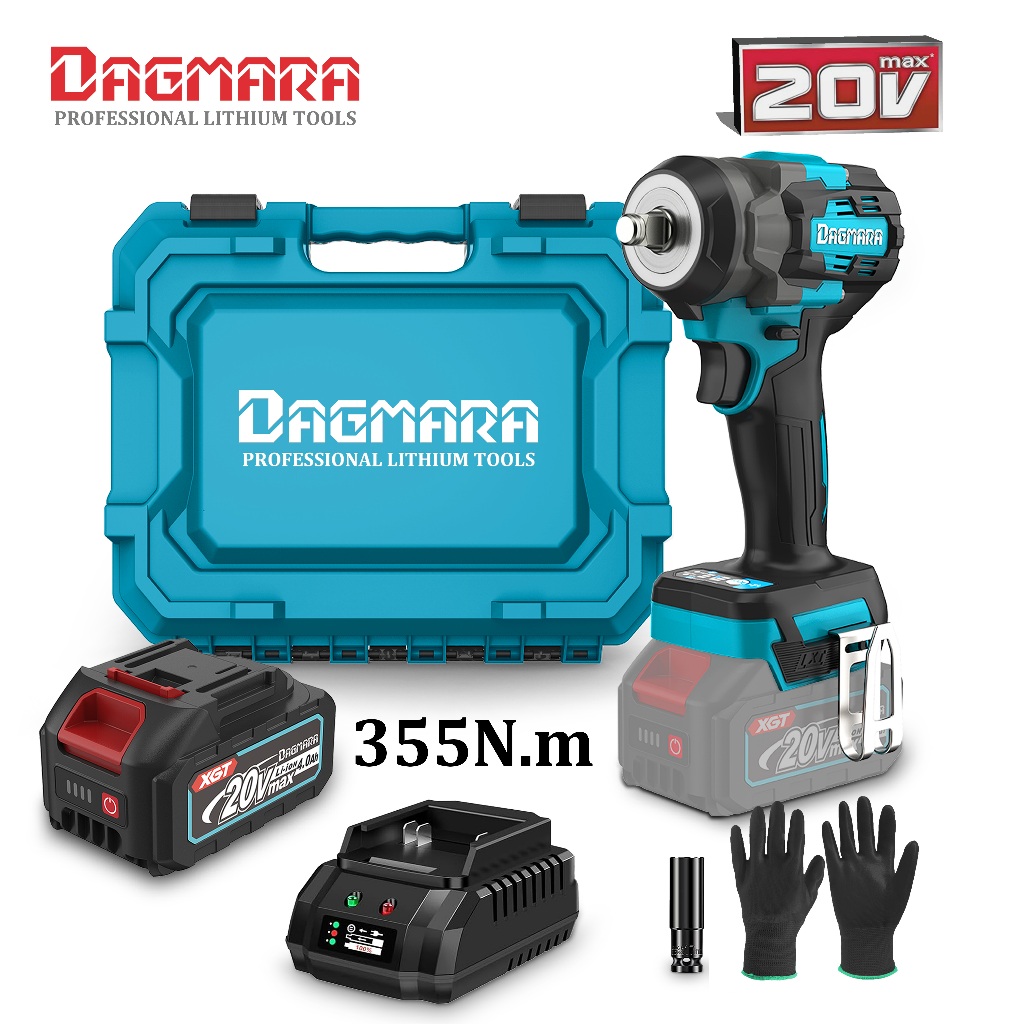 Dagmara DIW04-355 355Nm Electric 1/2 Inch Cordless Impact Wrench Heavy ...