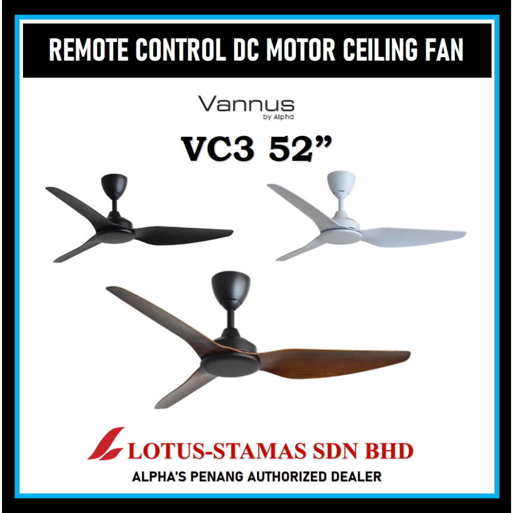ALPHA VANNUS VC3 52" DC Motor Ceiling Fan with remote control | Shopee ...