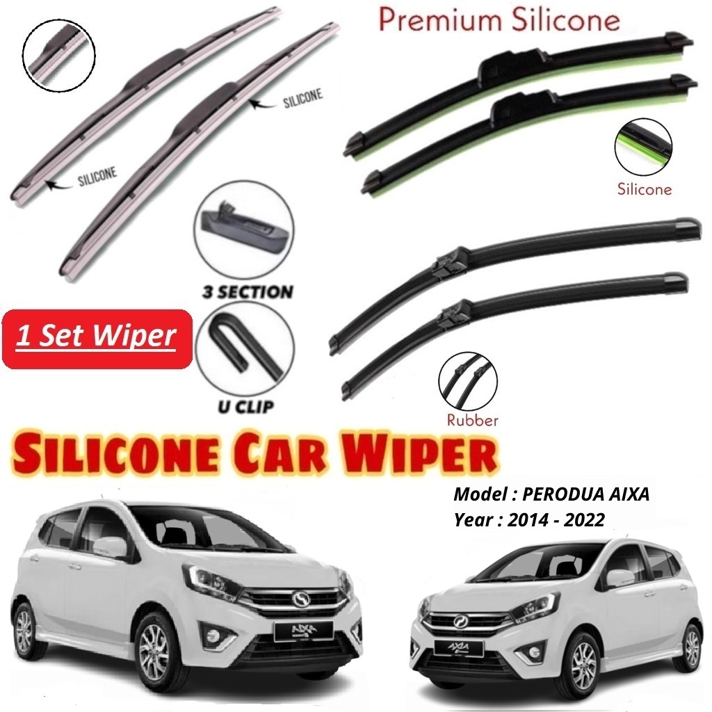 Perodua Axia Car Wiper Blade Mugen Silicone Windscreen Soft Wiper ...