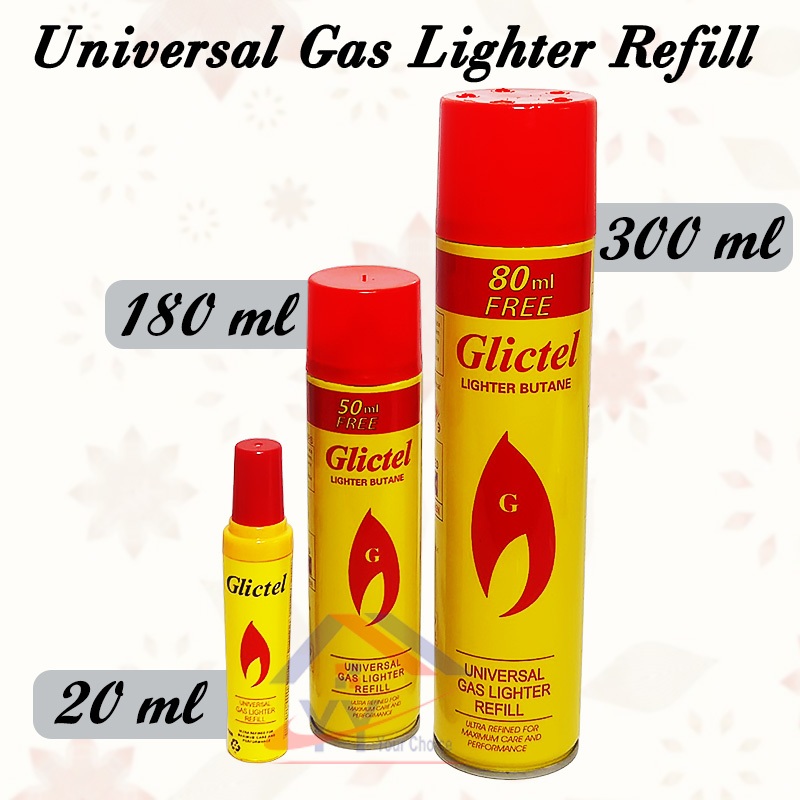 Glictel Brand Universal Gas Lighter Refill【20ml/180ml/300ml】【1PC ...
