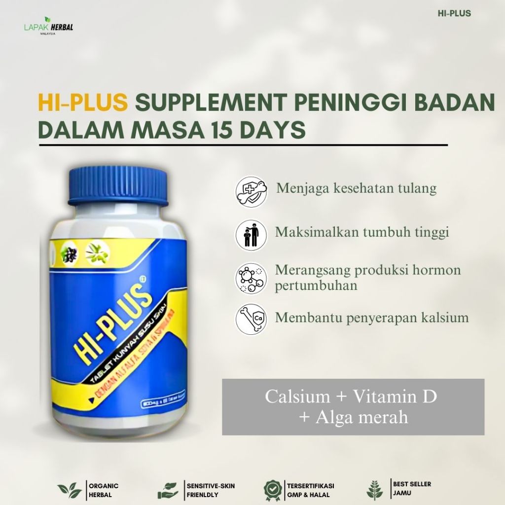 Hi Plus Ubat Tinggi Height Increase Tambah Ketinggian Peninggi Badan ...