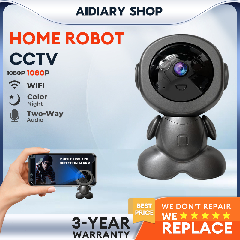 CCTV Robot FHD Smart IP Camera Wifi CCTV Rotate PTZ Night Vision ...