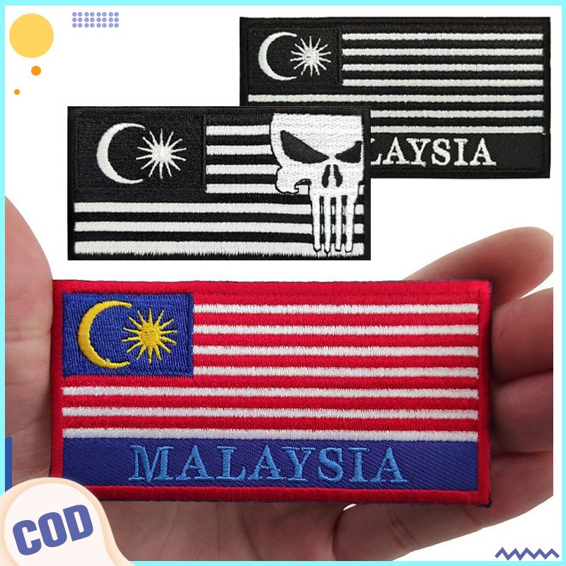 Patch badge cloth labels Skeleton Banner Malaysia Tactical Flag ...