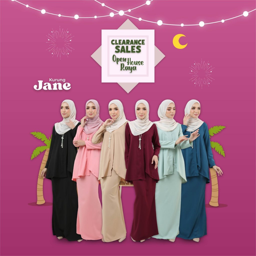 ADEL Baju Kurung Moden Jane | Premium Soft Korean Crepe | Baju Plain ...