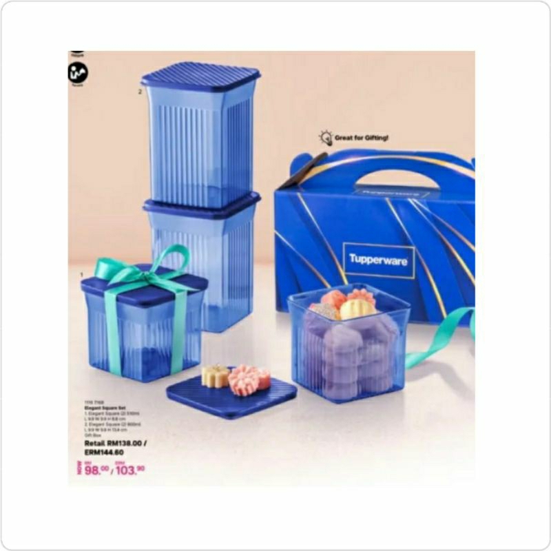 Tupperware Elegant Square 4pcs | Shopee Malaysia