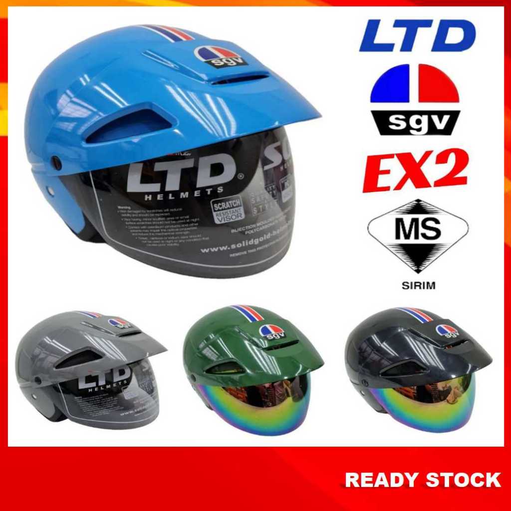 Original SGV EX2 Helmet Motorcycle With Clear Visor SIRIM LTD SGV Half ...