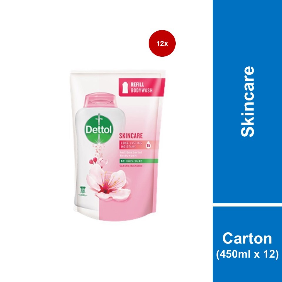 [Carton of 12] Dettol Shower Gel Refill Pouch Skincare 450ml | Shopee ...