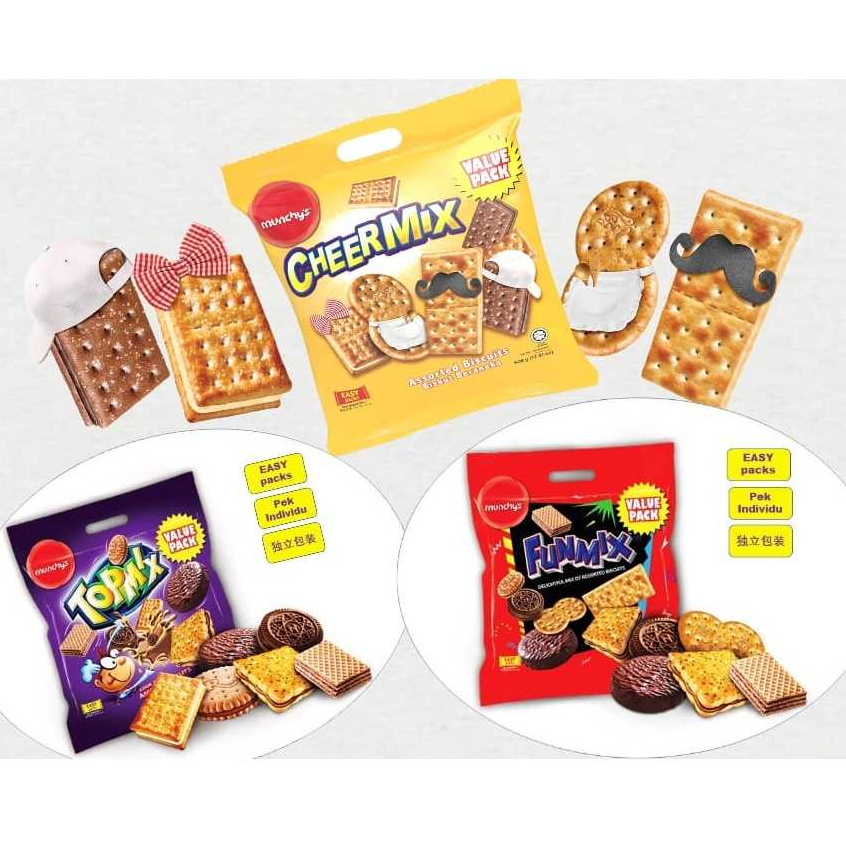 MUNCHY'S CHEERMIX/TOPMIX/FUNMIX VALUEPACK ASSORTED BISCUITS 500G-508G | Shopee Malaysia