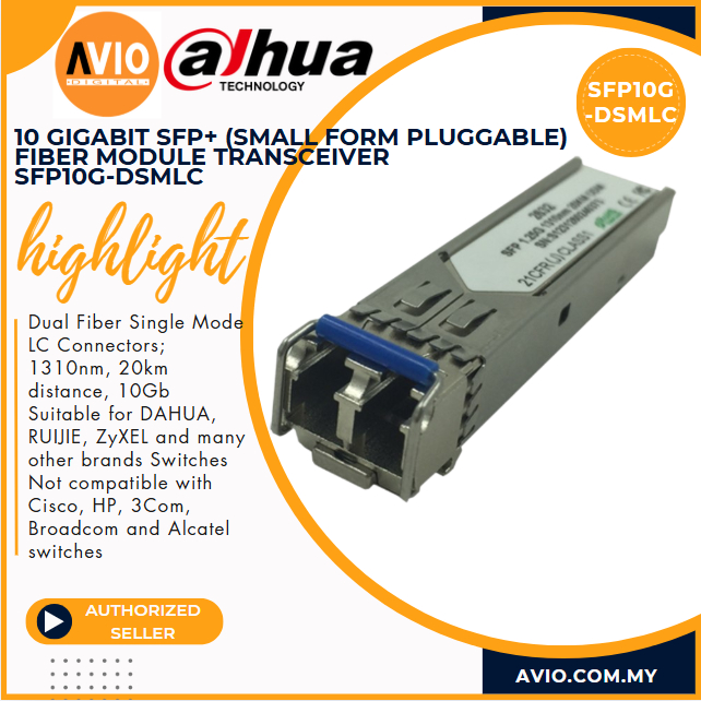 10 Gigabit SFP SFP+ Fiber Module Transceiver Single Mode Dual Fiber LC ...