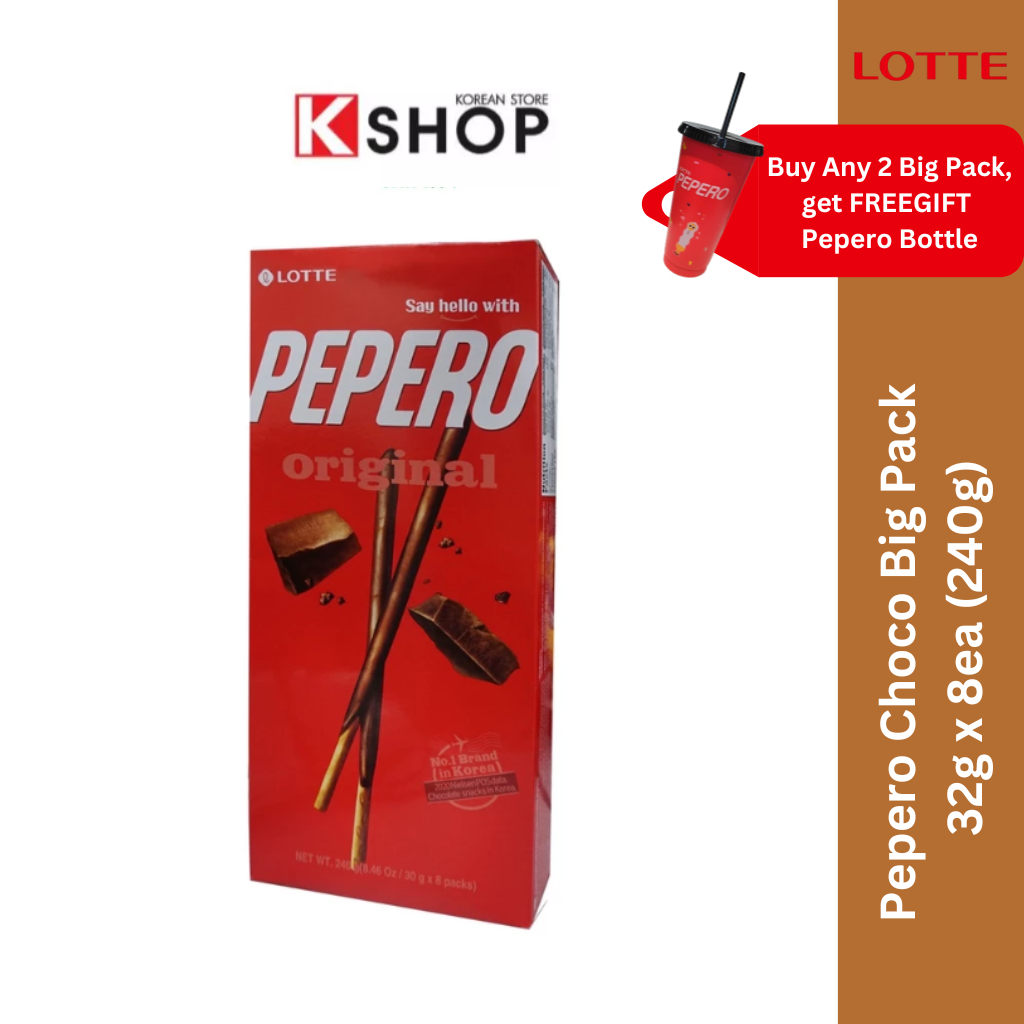 Lotte Pepero Choco Big Pack 240g - EXP date : SEP 2026 | Shopee Malaysia