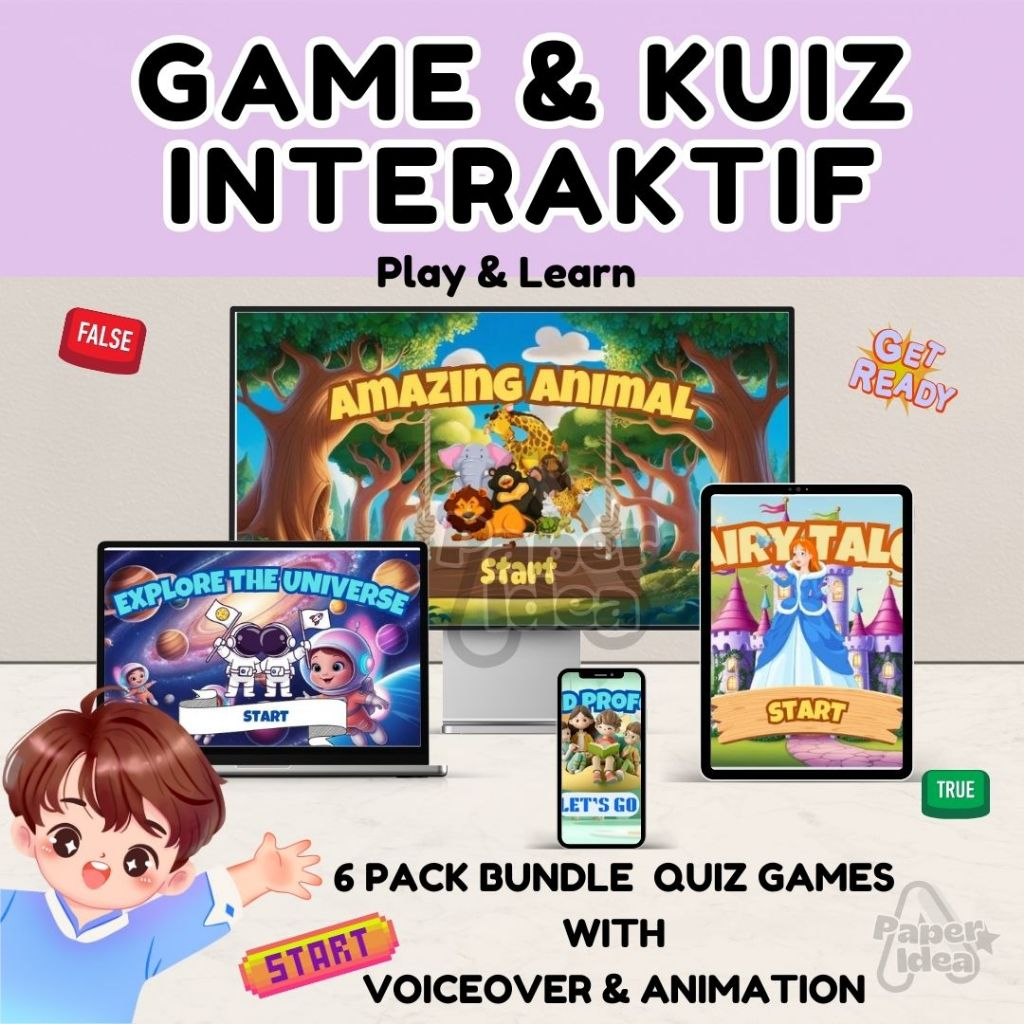 Online Game kuiz interaktif Kanak-kanak Kids Digital Quiz Games Play ...