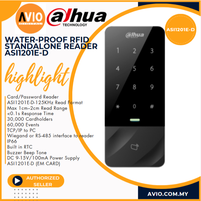 Dahua Standalone Door Access Control Password ID EM 125KHz Card Keypad ...
