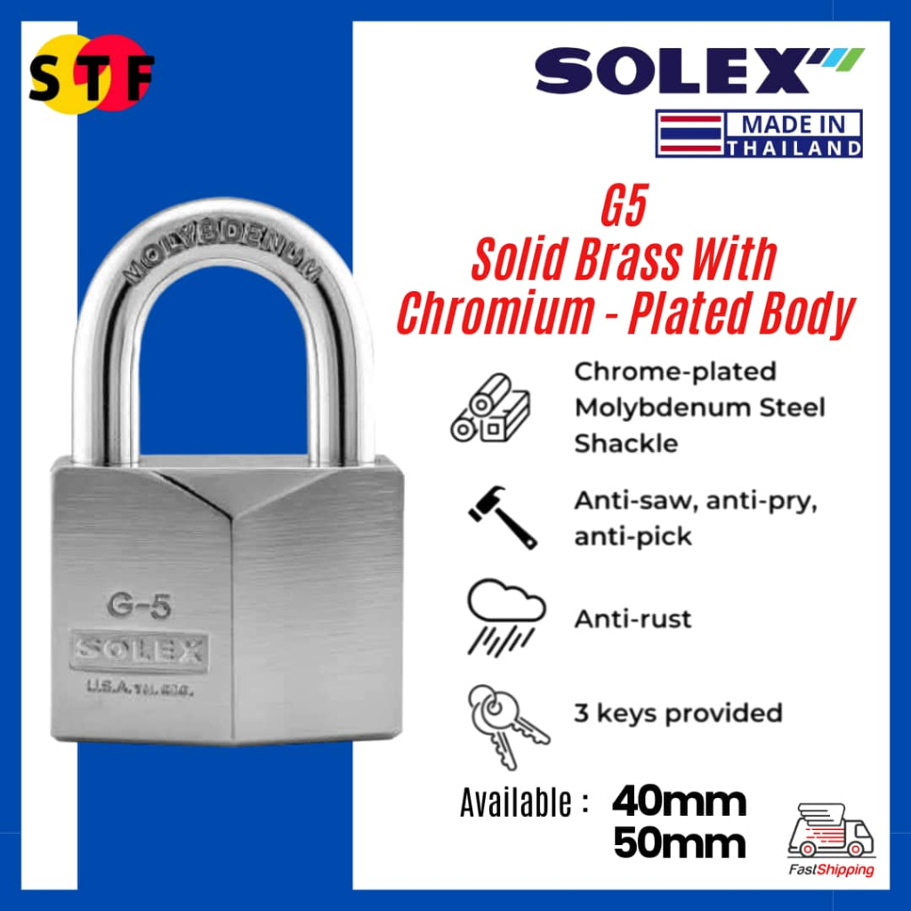 (100% ORIGINAL) Solex Padlock G5 Anti-Cut Padlock Key / Solex Pad Lock ...