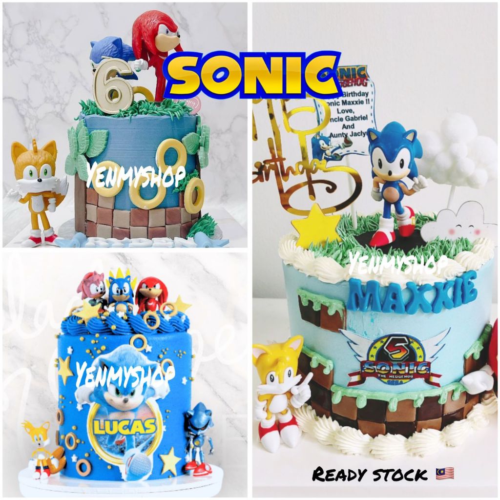 Kek Hiasan Sonic Birthday Topper Sonic Toys Bakery Toy Sonic Cartoon ...
