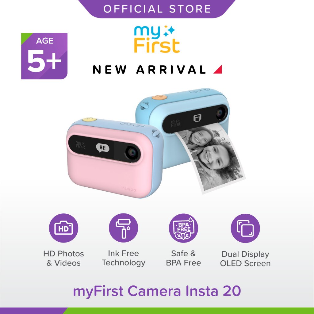 myFirst Camera Insta 20 16MP Instant Print Camera for Kids Dual-lens ...