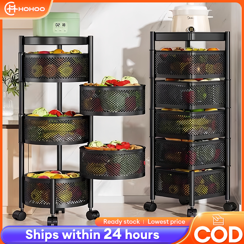 Rak Dapur Rotating Trolley Rack Kitchen Rack Rotating Rack Spice Rack ...
