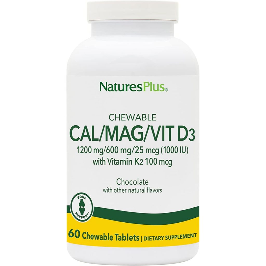 NaturesPlus Cal/Mag/VIT D3 with Vitamin K2-60 Chewable Tablets ...