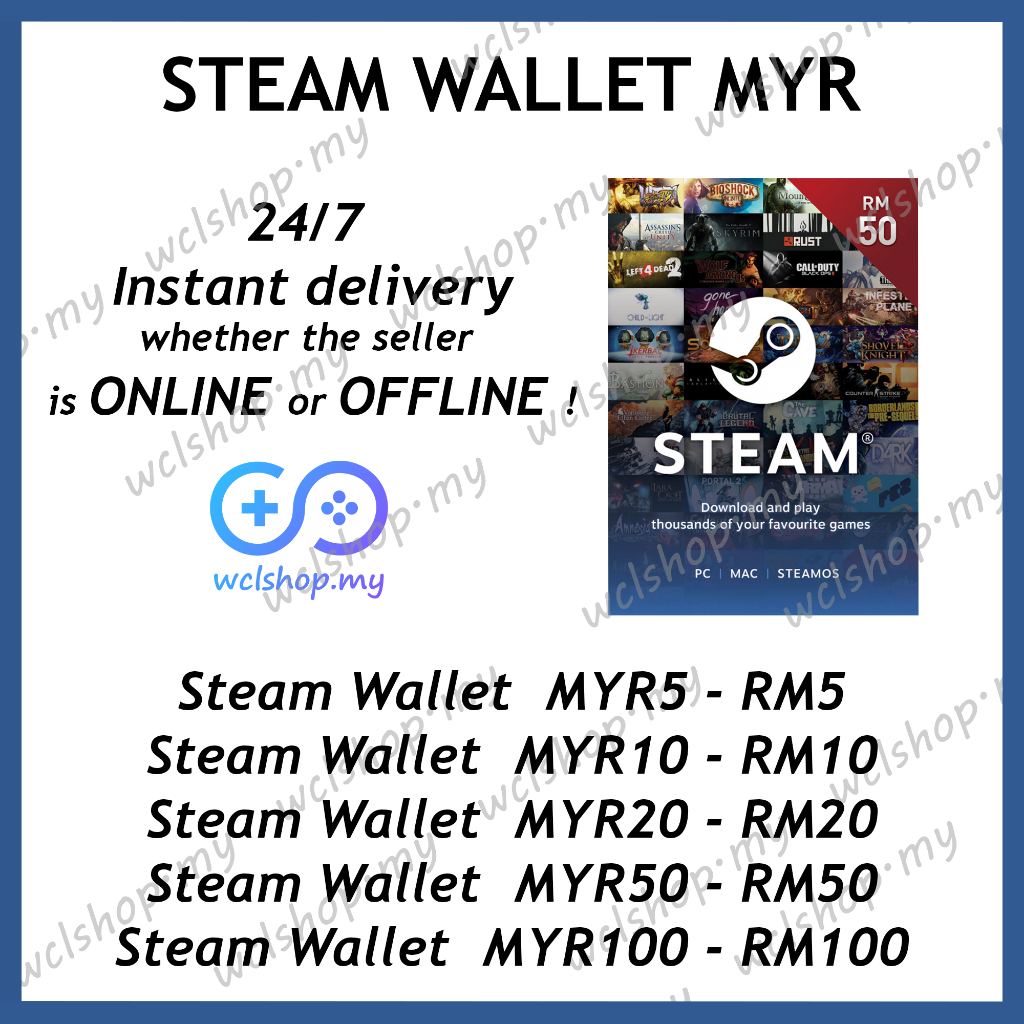 [24/7 Self Collect/Email] Steam Wallet MY steam wallet my Steam Code Stea Wallet Malaysia RM50 ...