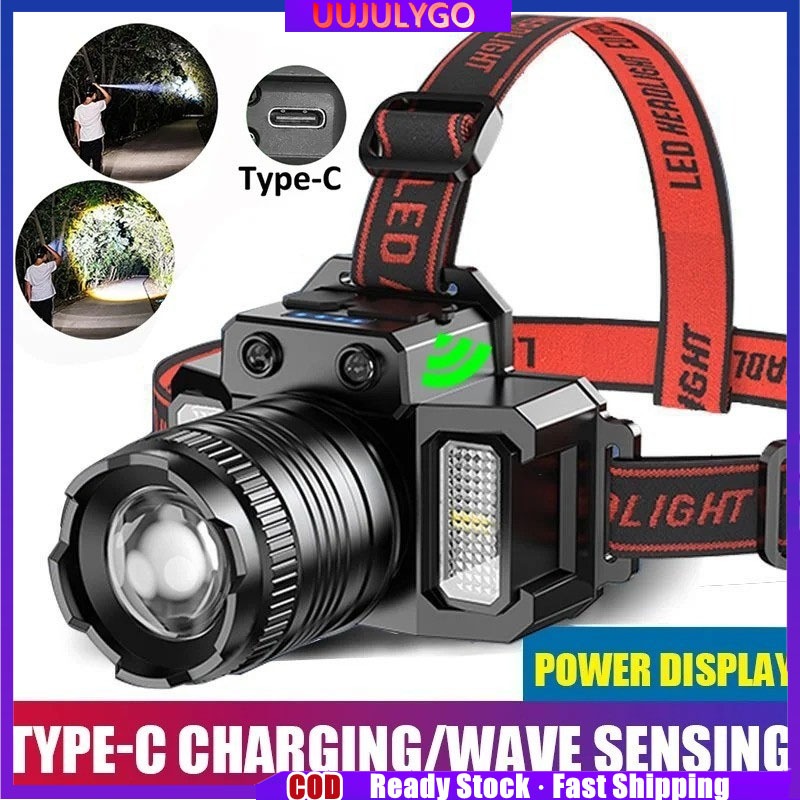 Super Bright Head Mounted T51 LED Sensor Headlamp with 5 Lighting Modes ...