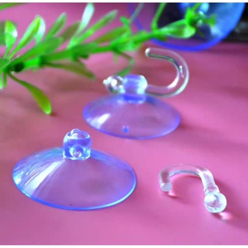 🇲🇾EB2 1pcs - Suction Cup Hook Head Suck Sucker Transparent Plastic PVC ...