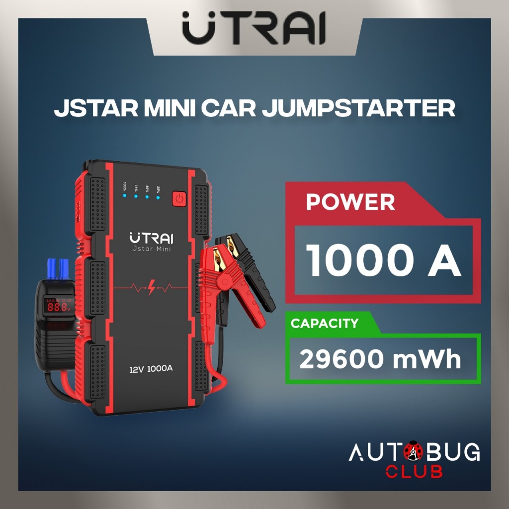 UTRAI JSTAR MINI 29600 mWh (1000A Peak) Car Jumpstarter Power Bank Jump Jumper Cable Start ...