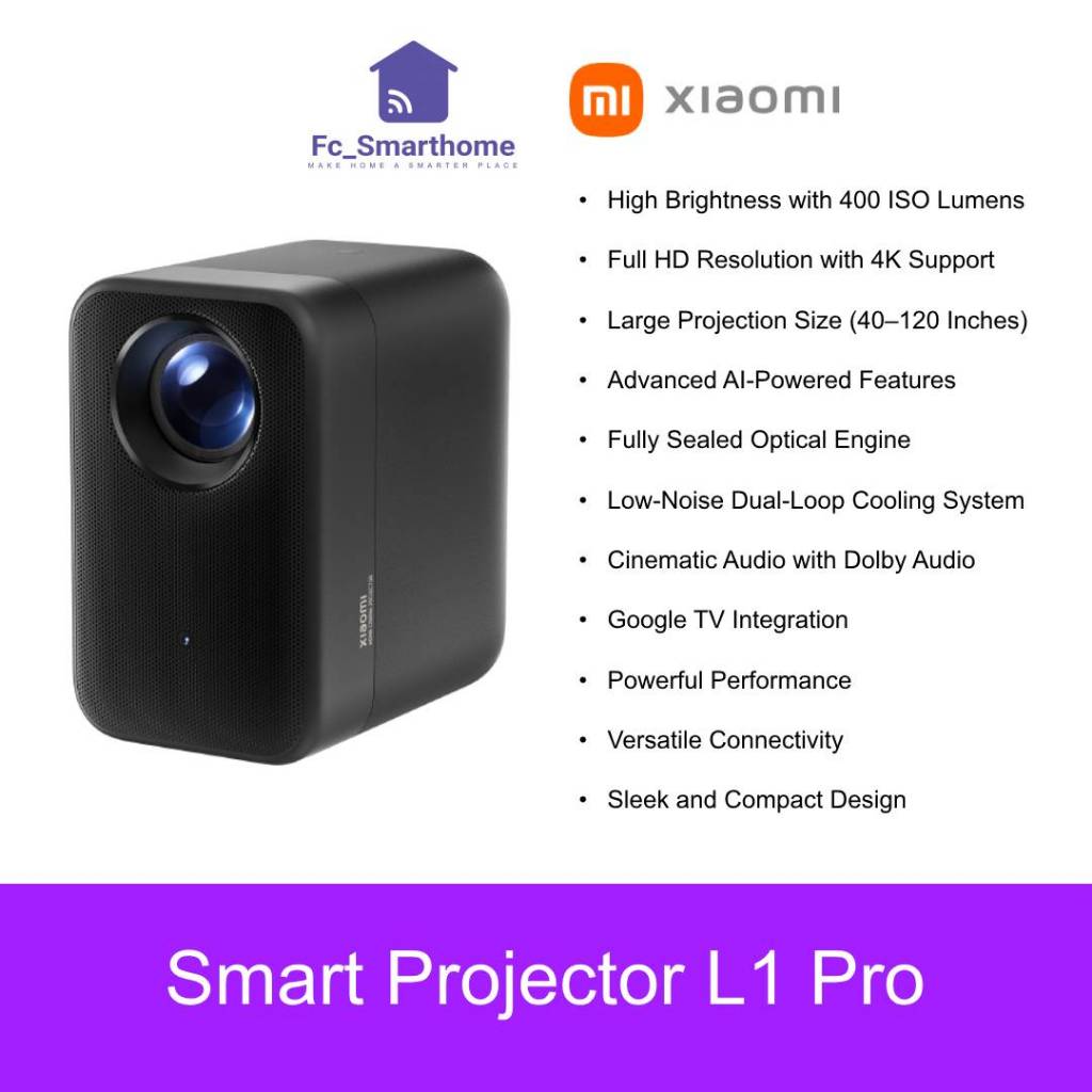 Xiaomi Smart Projector L1 Pro | 400 ISO Lumens | Full HD | 40–120 ...