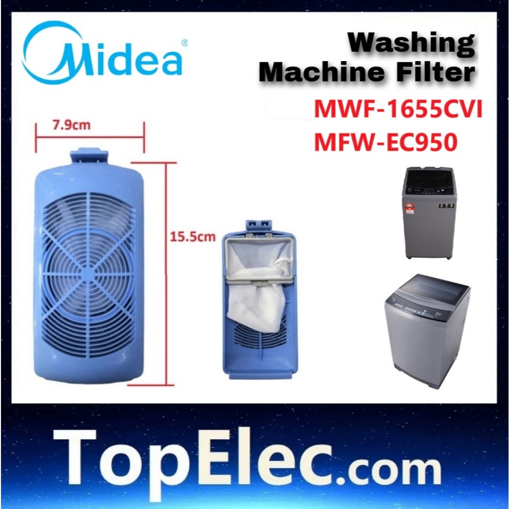 MIDEA FILTER MFW-EC950 MFW-1655CV MIDEA WASHING MACHINE DUST FILTER ...