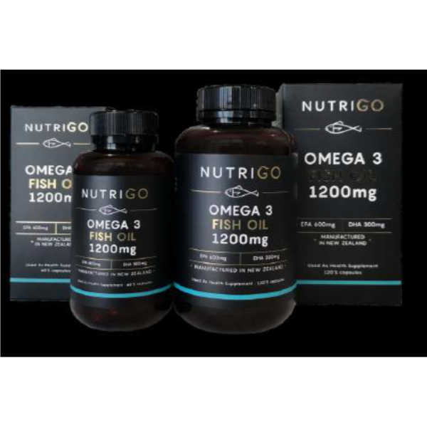 Nutrigo Omega 3 Fish Oil 1200mg Capsules 60s 120s DHA 300mg EPA 600mg ...