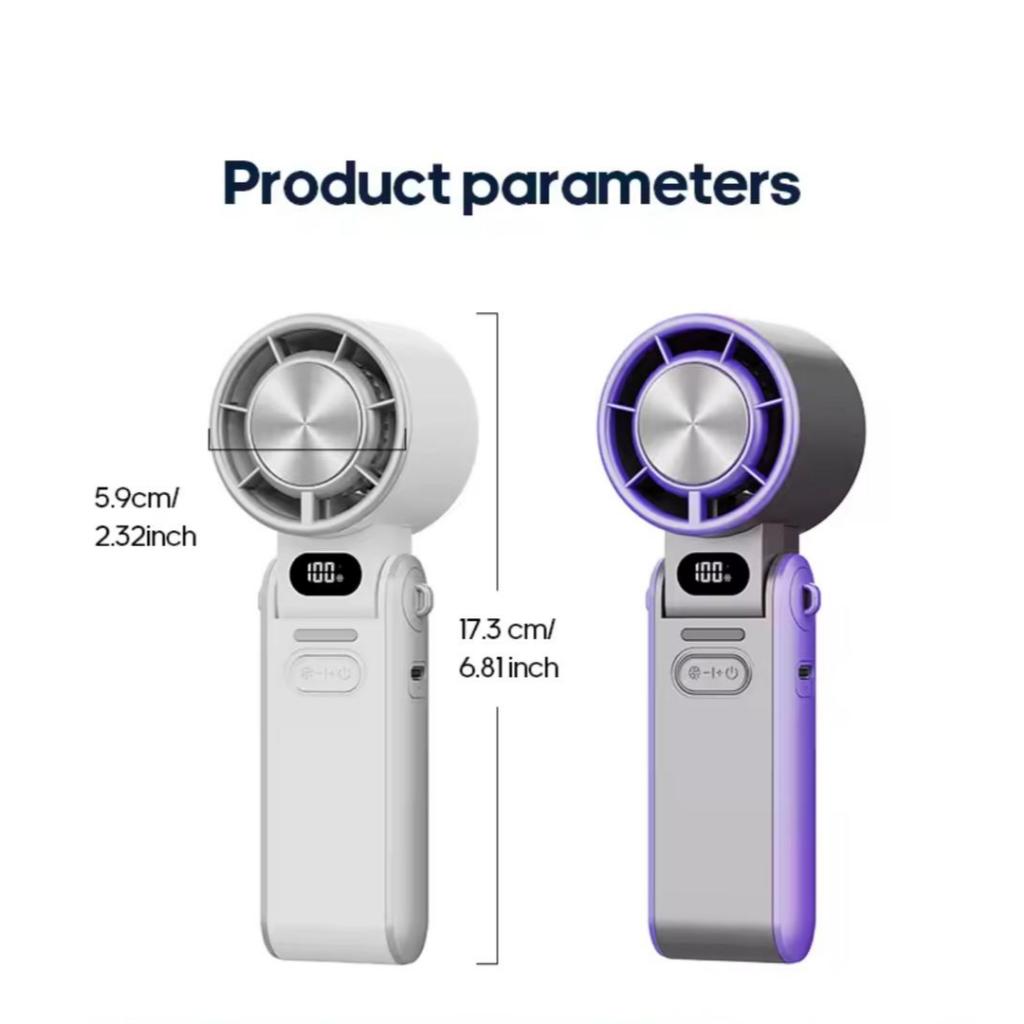 HandFan 3600mAh Mini Turbo Fan, 100-Speed Rechargeable Pocket Fan with ...